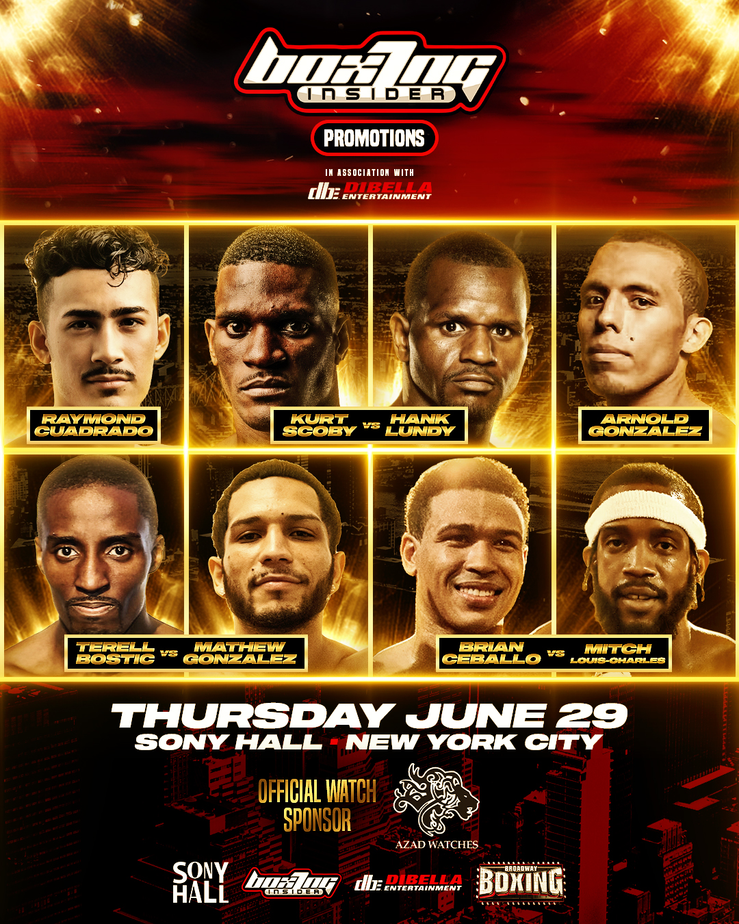 Here's the lineup for Boxing Insider's June 29 NYC fight card ...